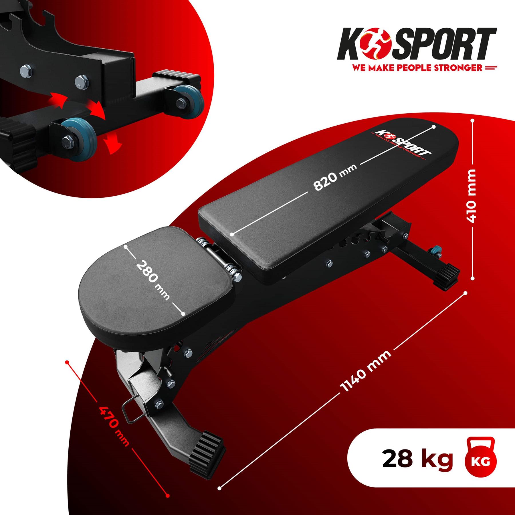 Professional weight bench - Adjustable weight bench | K-Sport UK