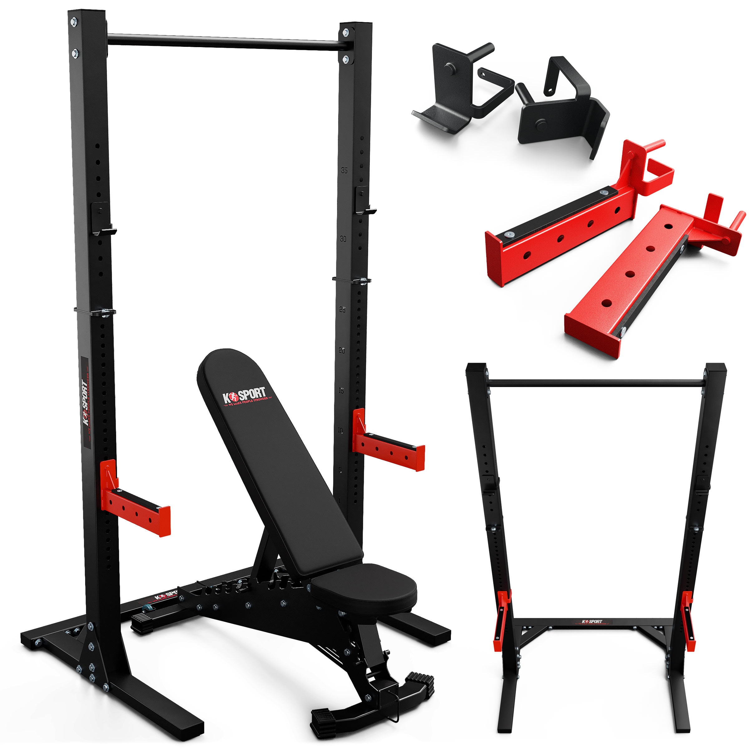 Squat rack set with adjustable weight bench | K-Sport