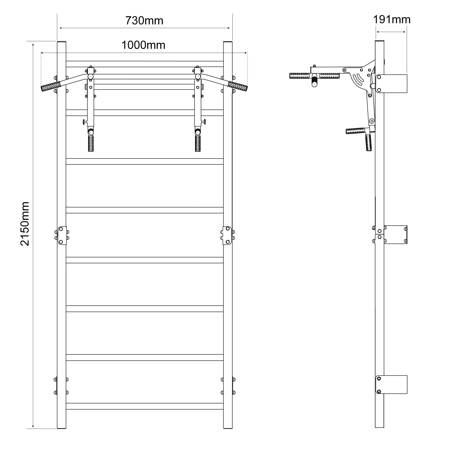 Swedish Ladder Wall Bars With Dip Bar & Pull Up | K-Sport UK