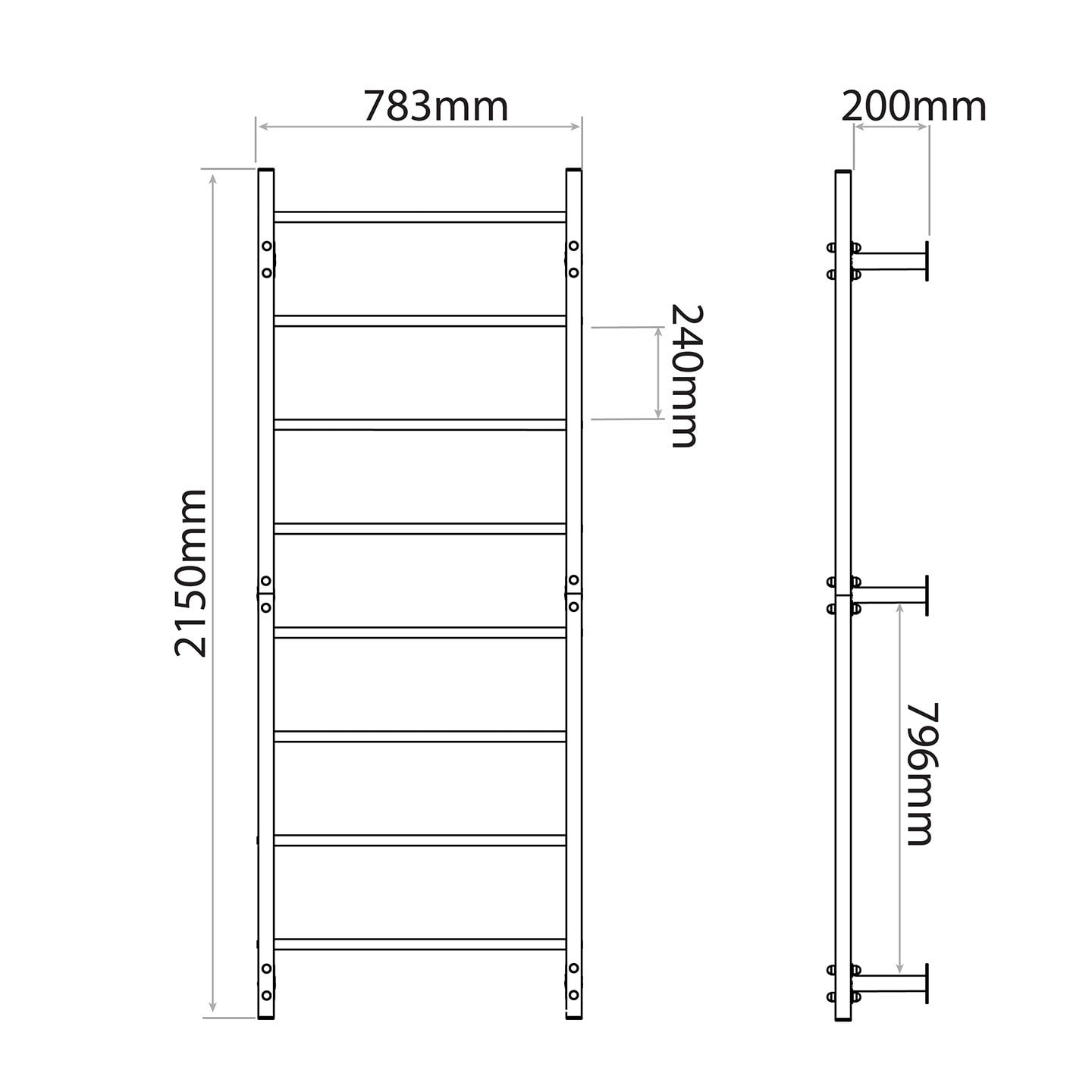 Wall Bars with 8 Rungs | K-Sport UK